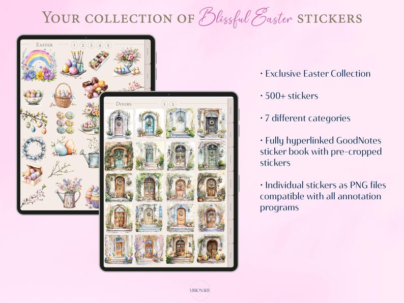 Easter Stickers | 500 Digital Stickers | Easter Goodnotes Sticker Book ...