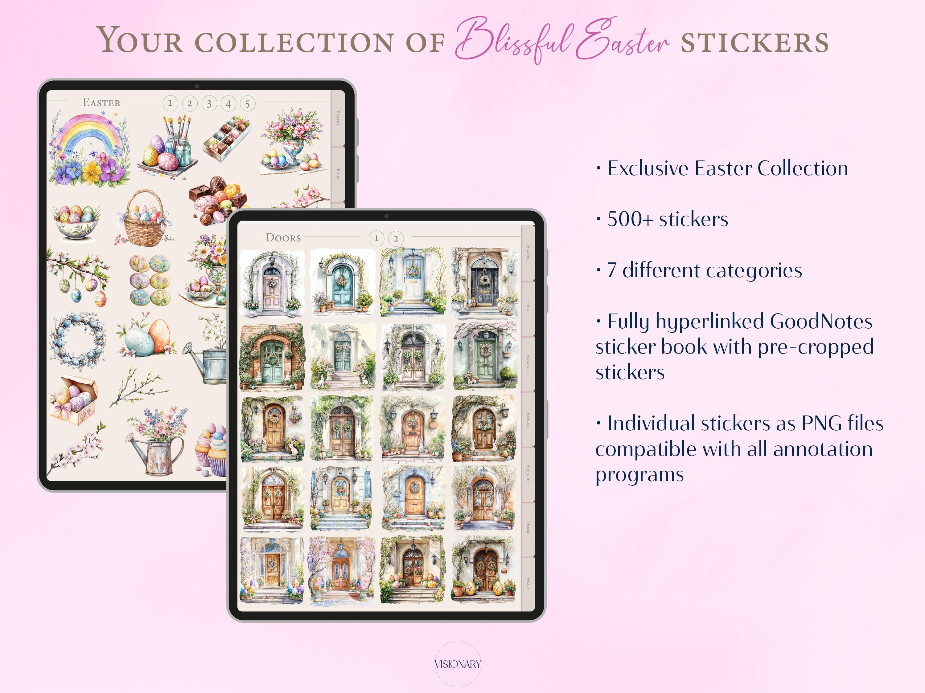 Easter Stickers | 500 Digital Stickers | Easter Goodnotes Sticker Book ...