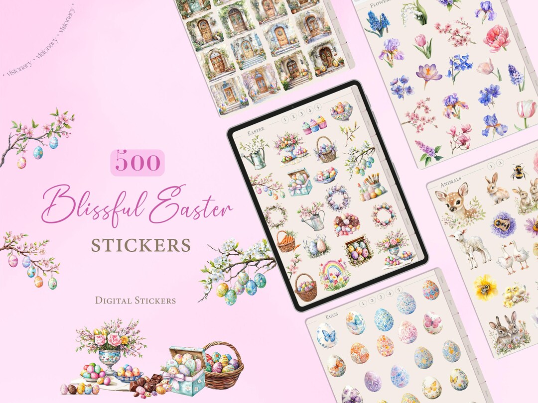 Easter Stickers | 500 Digital Stickers | Easter Goodnotes Sticker Book ...