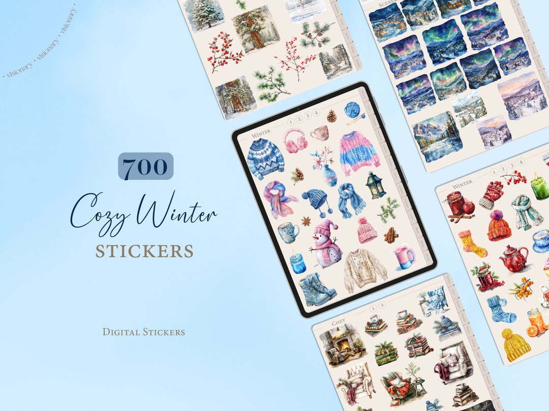 Digital Stickers Cozy Winter | Goodnotes Stickers | 700 Digital Planner ...