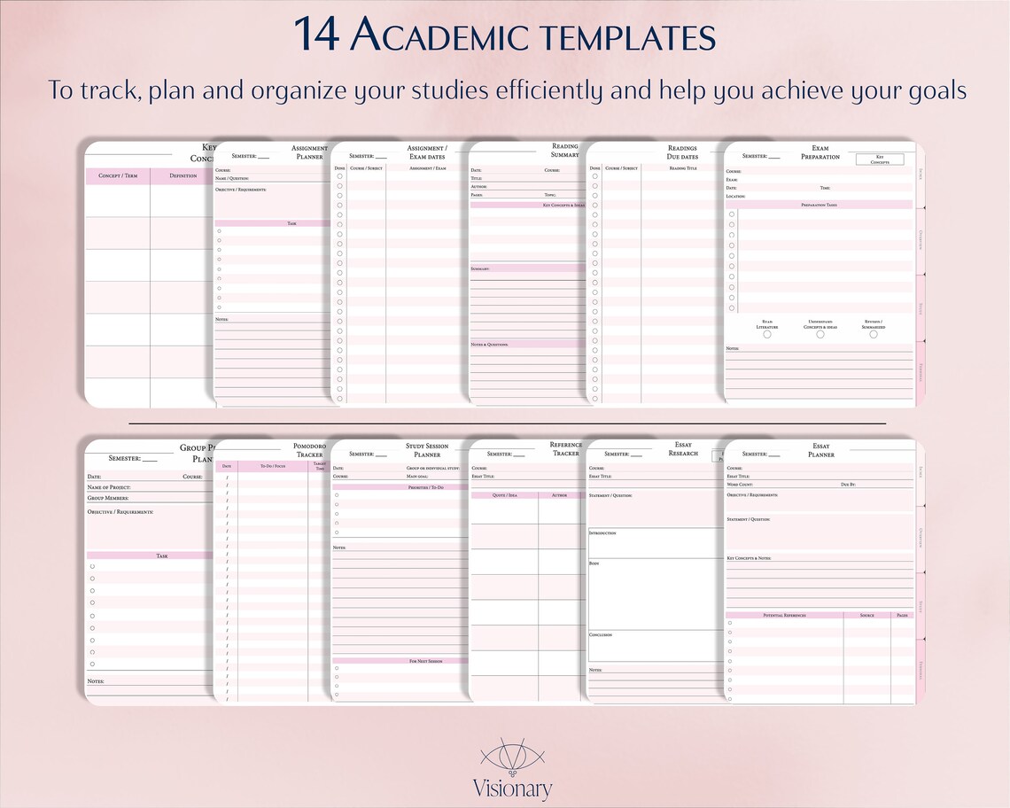 Digital Student Planner Templates Academic Planner iPad Goodnotes ...