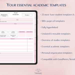 Digital Student Planner Templates | Academic Planner | iPad Goodnotes ...
