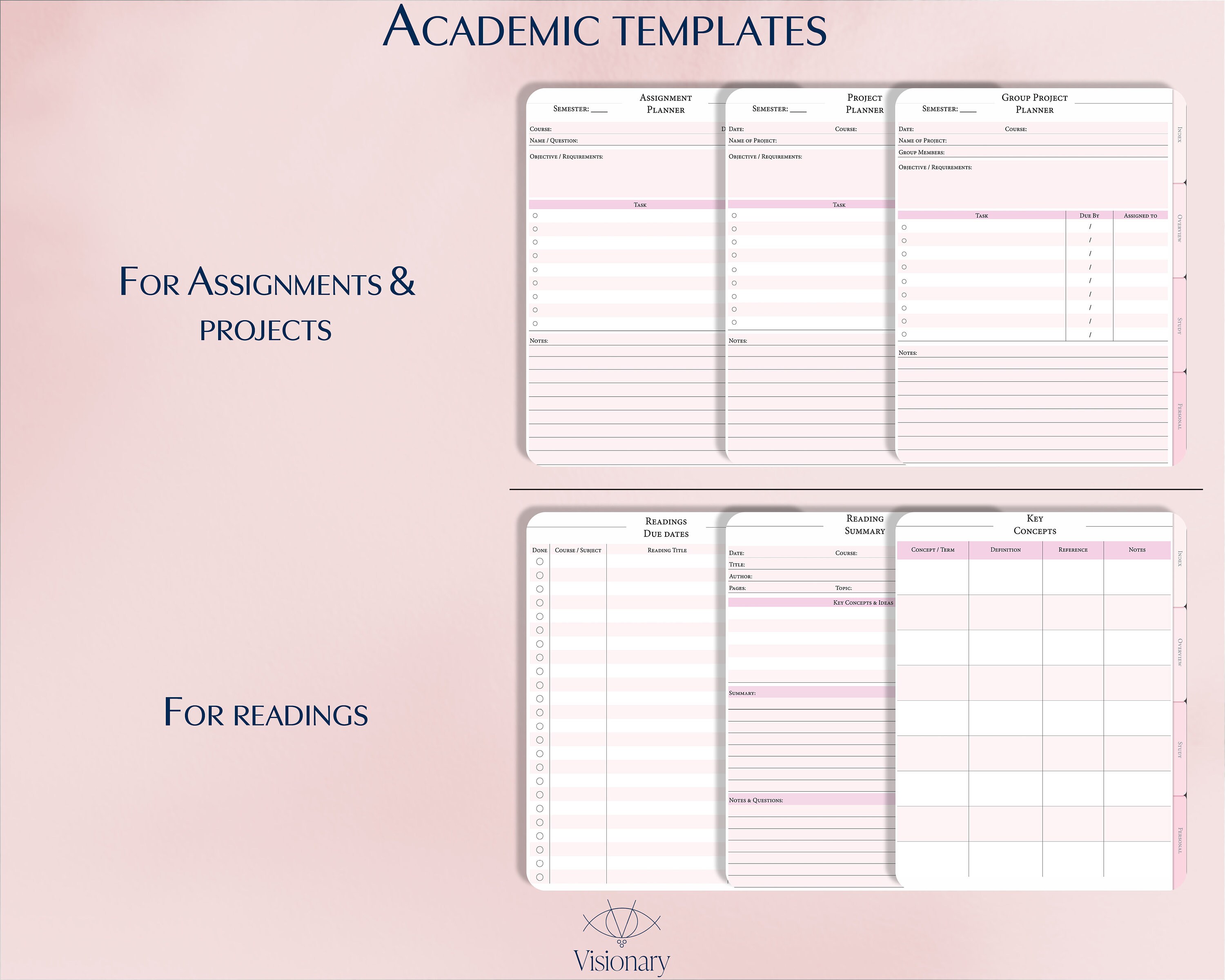 Digital Student Planner Templates | Academic Planner | iPad Goodnotes ...