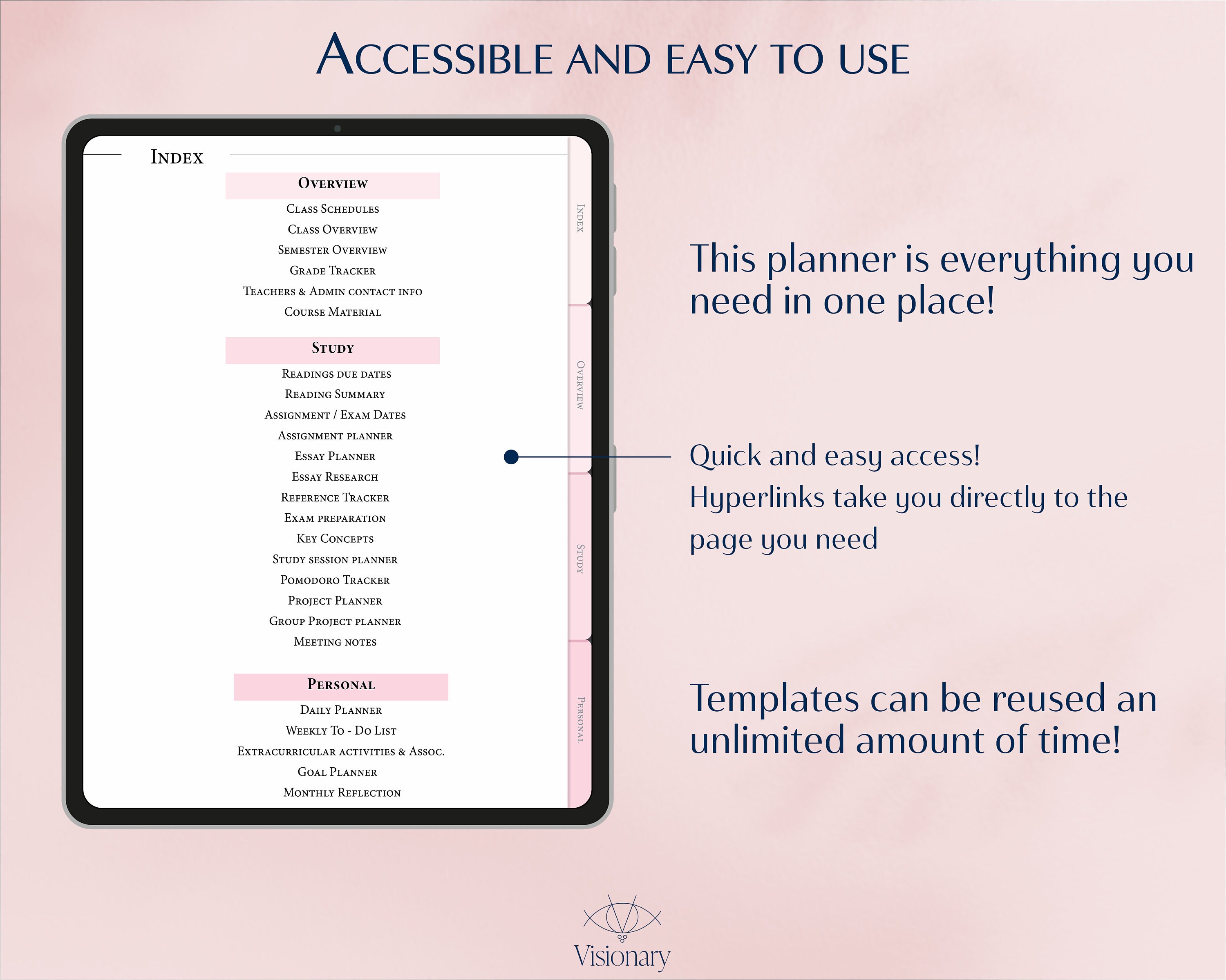Digital Student Planner Templates | Academic Planner | iPad Goodnotes ...