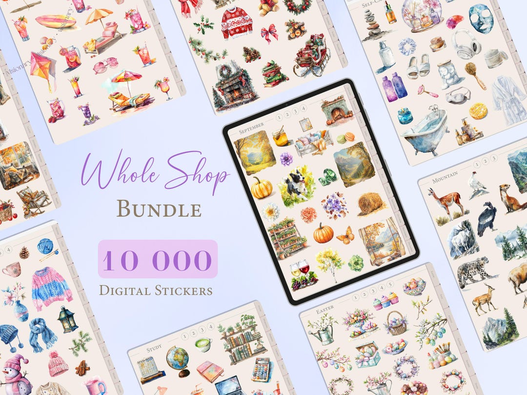 Whole Shop Bundle | 10000 Digital Stickers | Goodnotes Sticker Books ...