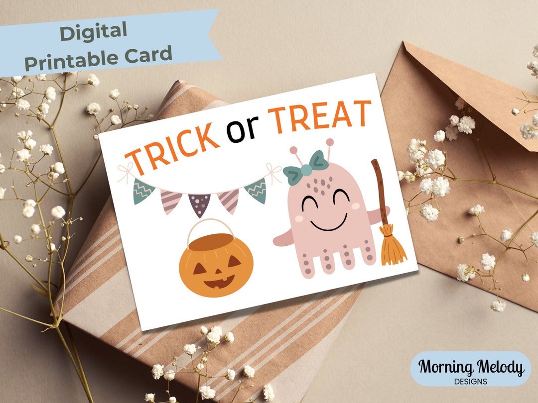Halloween Card Printable Printable Halloween Card for Kids - Etsy