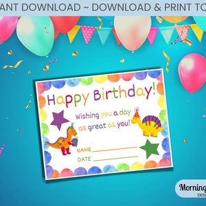 Happy Birthday Certificates, Student Birthday Card, Printable Birthday ...