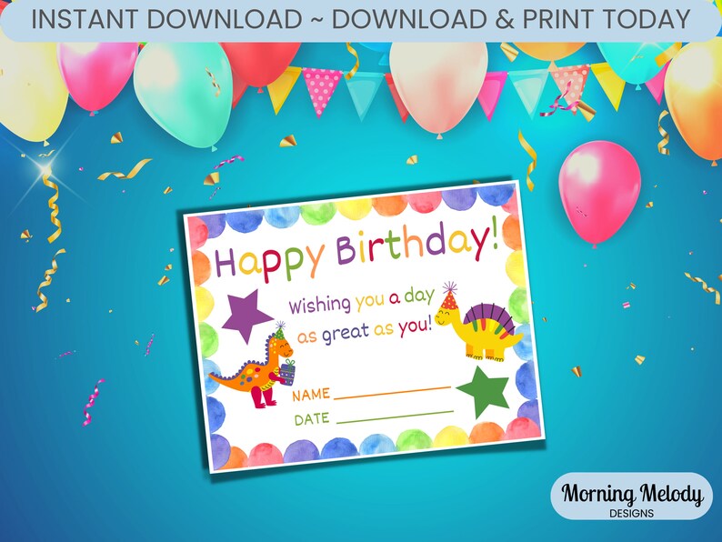Happy Birthday Certificates, Student Birthday Card, Printable Birthday ...