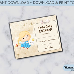 Tooth Fairy Certificate, Tooth Fairy Letter, Tooth Fairy Printable ...