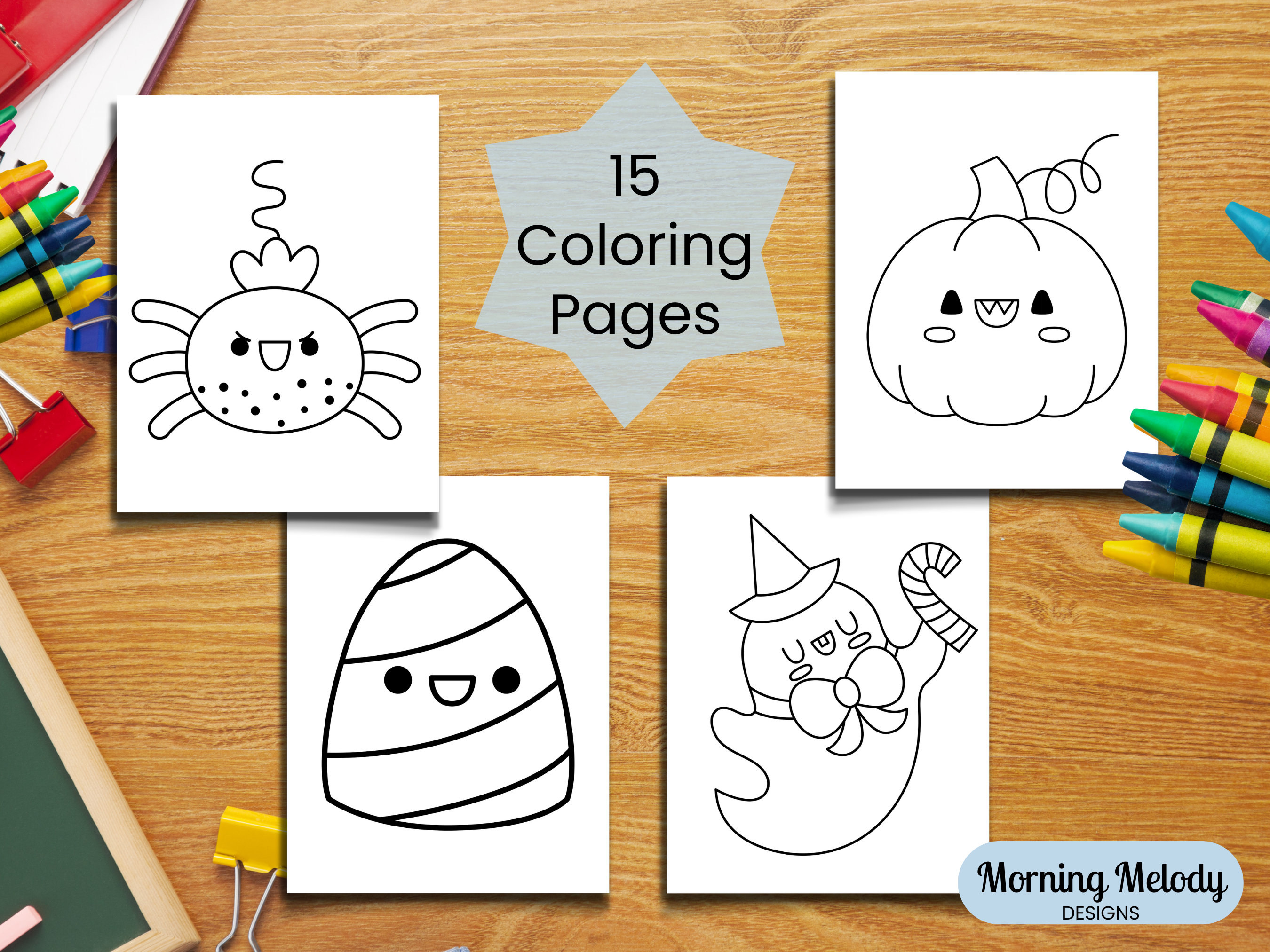 Halloween Coloring Pages for Kids Halloween Coloring Book - Etsy