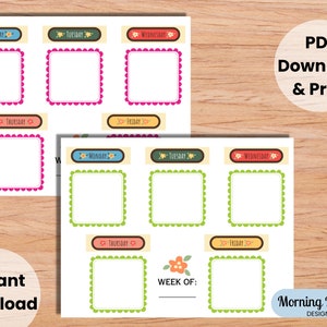 Back to School Activities Planner Printable, Weekly Planner Kids ...