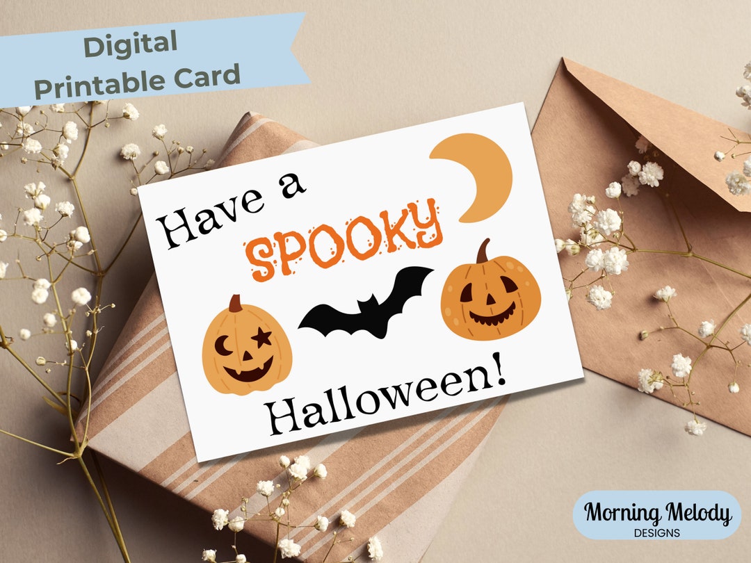 Halloween Cards Printable Halloween Card for Kids Printable - Etsy