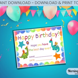 Happy Birthday Certificates, Student Birthday Card, Printable Birthday ...