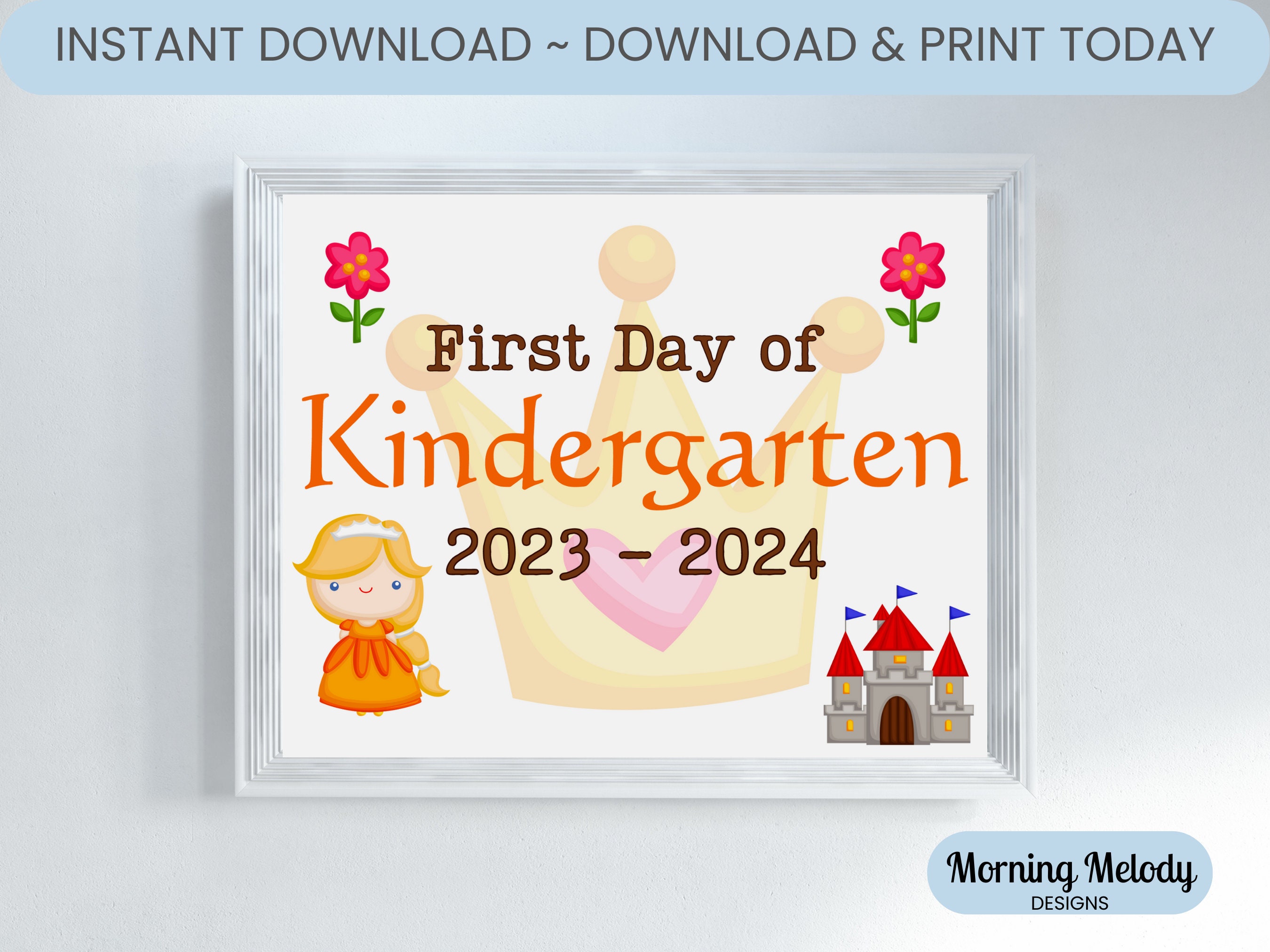 First Day of Kindergarten Sign First Day of School Sign - Etsy