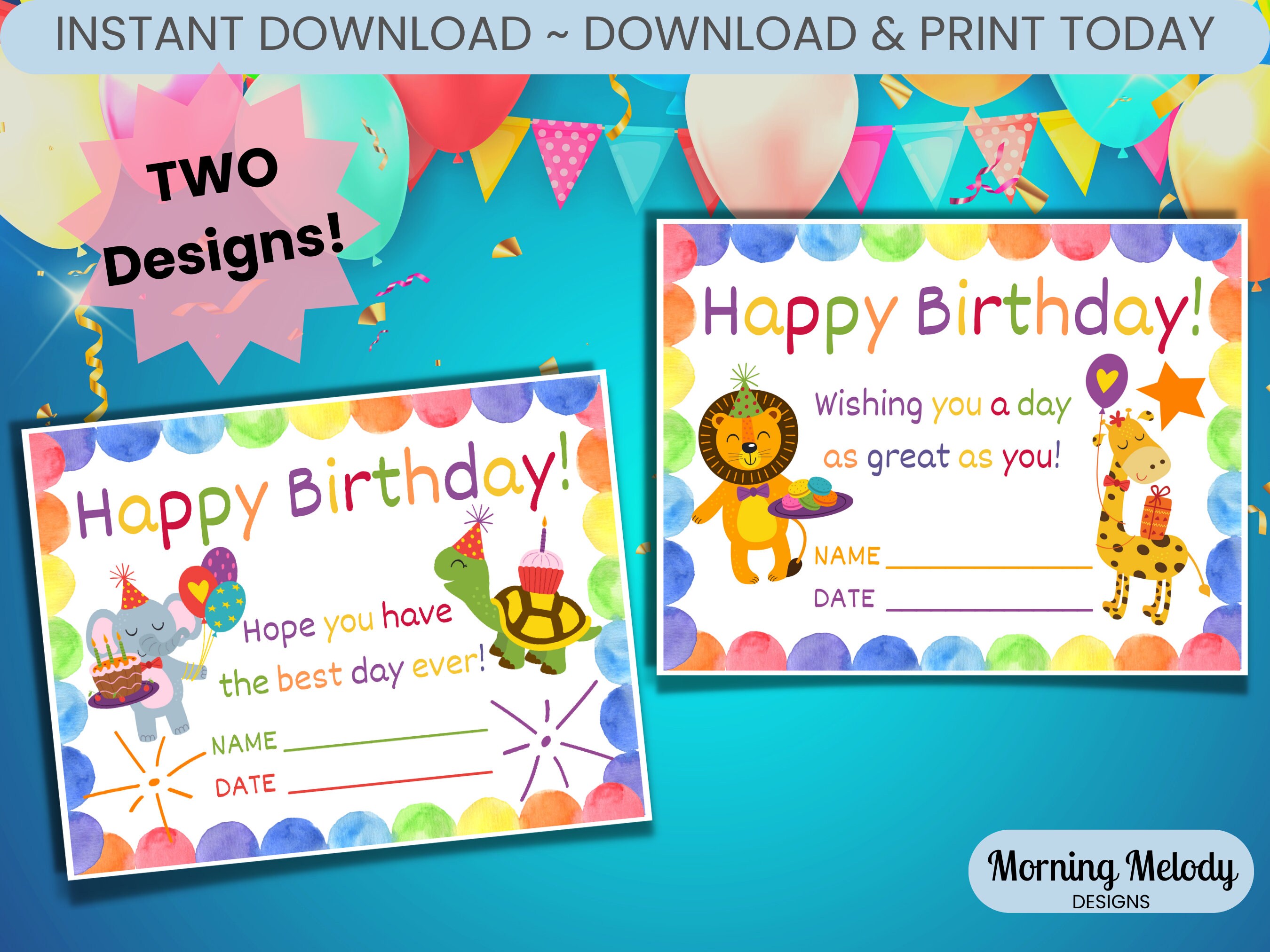 Students Birthday Card, Happy Birthday Certificates, School Certificate ...