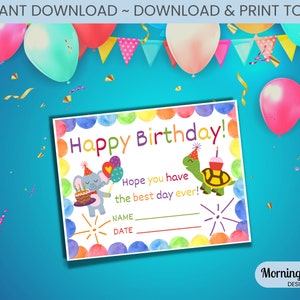 Students Birthday Card, Happy Birthday Certificates, School Certificate ...