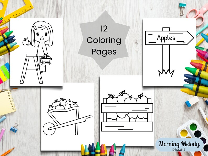 Fall Coloring Pages for Kids, Preschool Printables Fall, Apple Picking ...