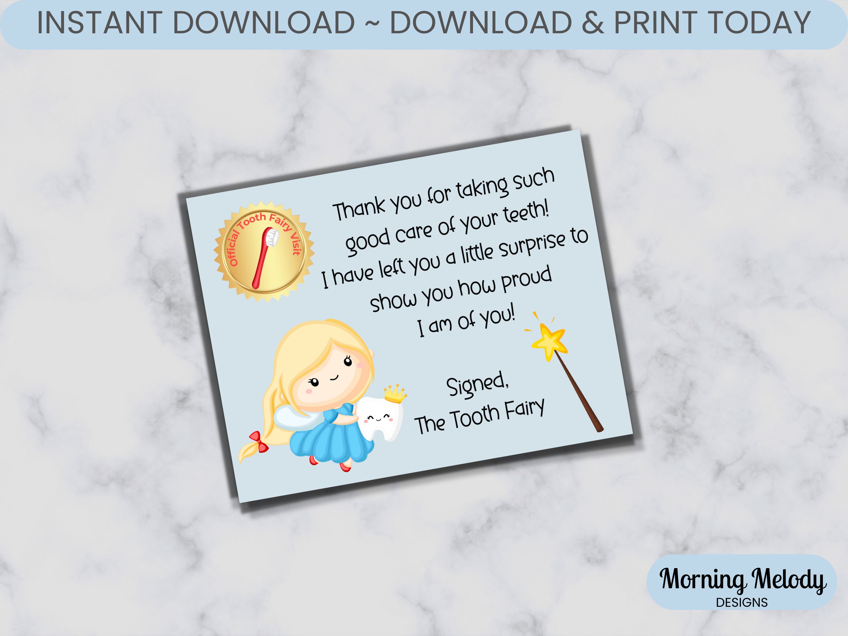 Tooth Fairy Certificate, Tooth Fairy Letter, Tooth Fairy Printable ...