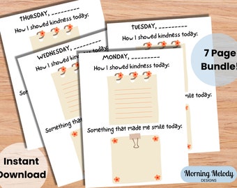 Gratitude Journal for Kids, Gratitude Journal Printable, Daily ...