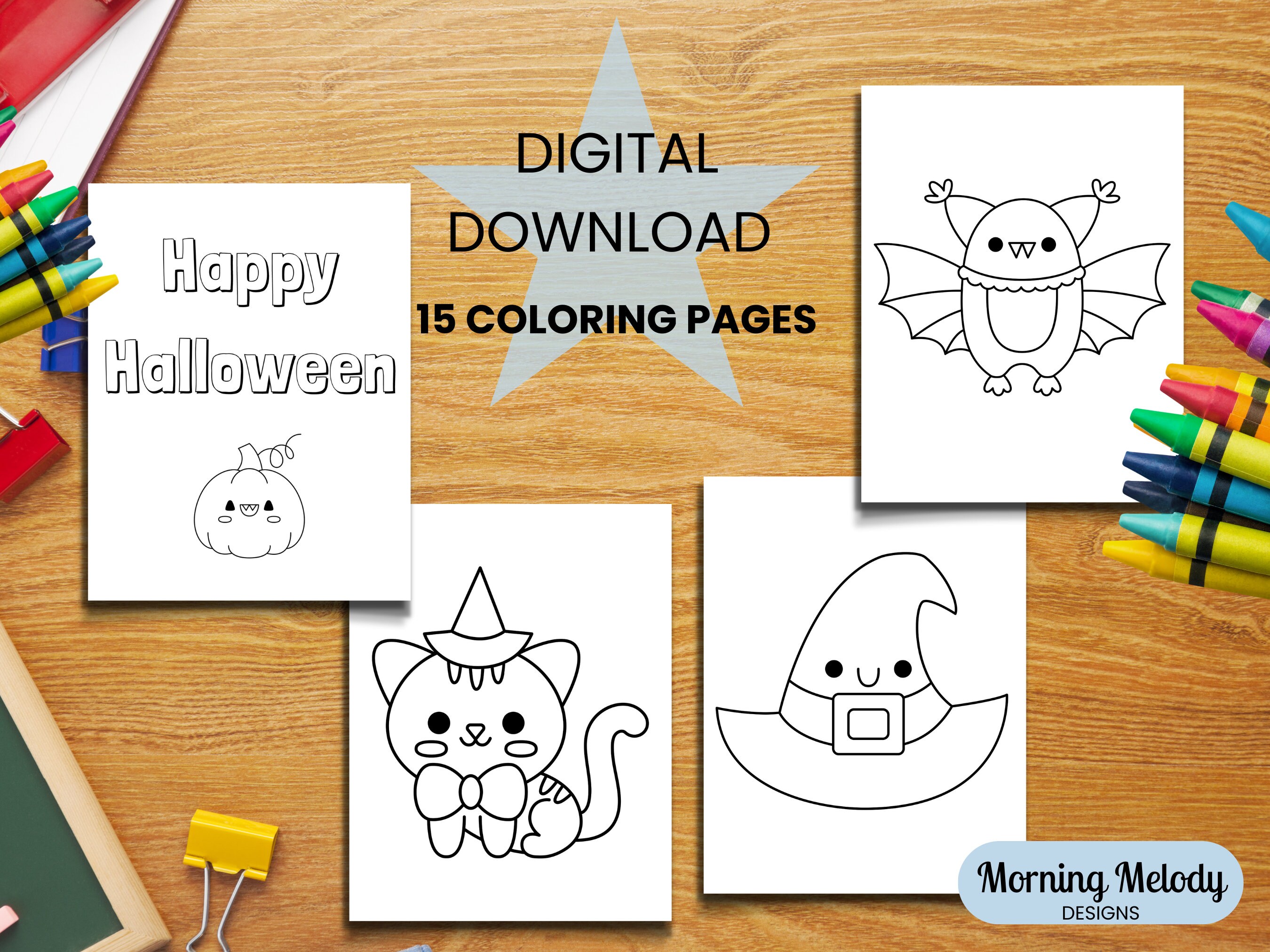 Halloween Coloring Pages for Kids Halloween Coloring Book - Etsy