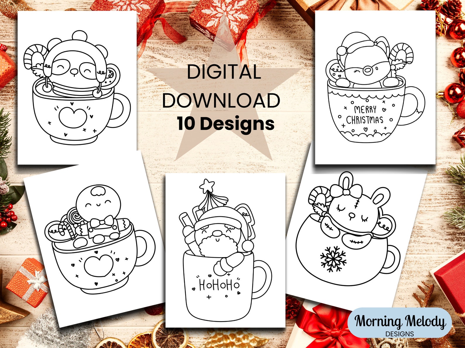 Christmas Coloring Pages Printable, Cute Christmas Coloring Sheets for ...