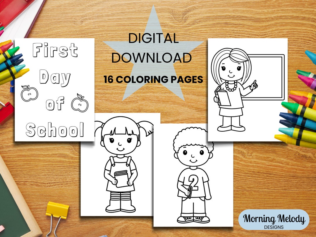 First Day of School Activity Printable, Back to School Preschool Pages ...