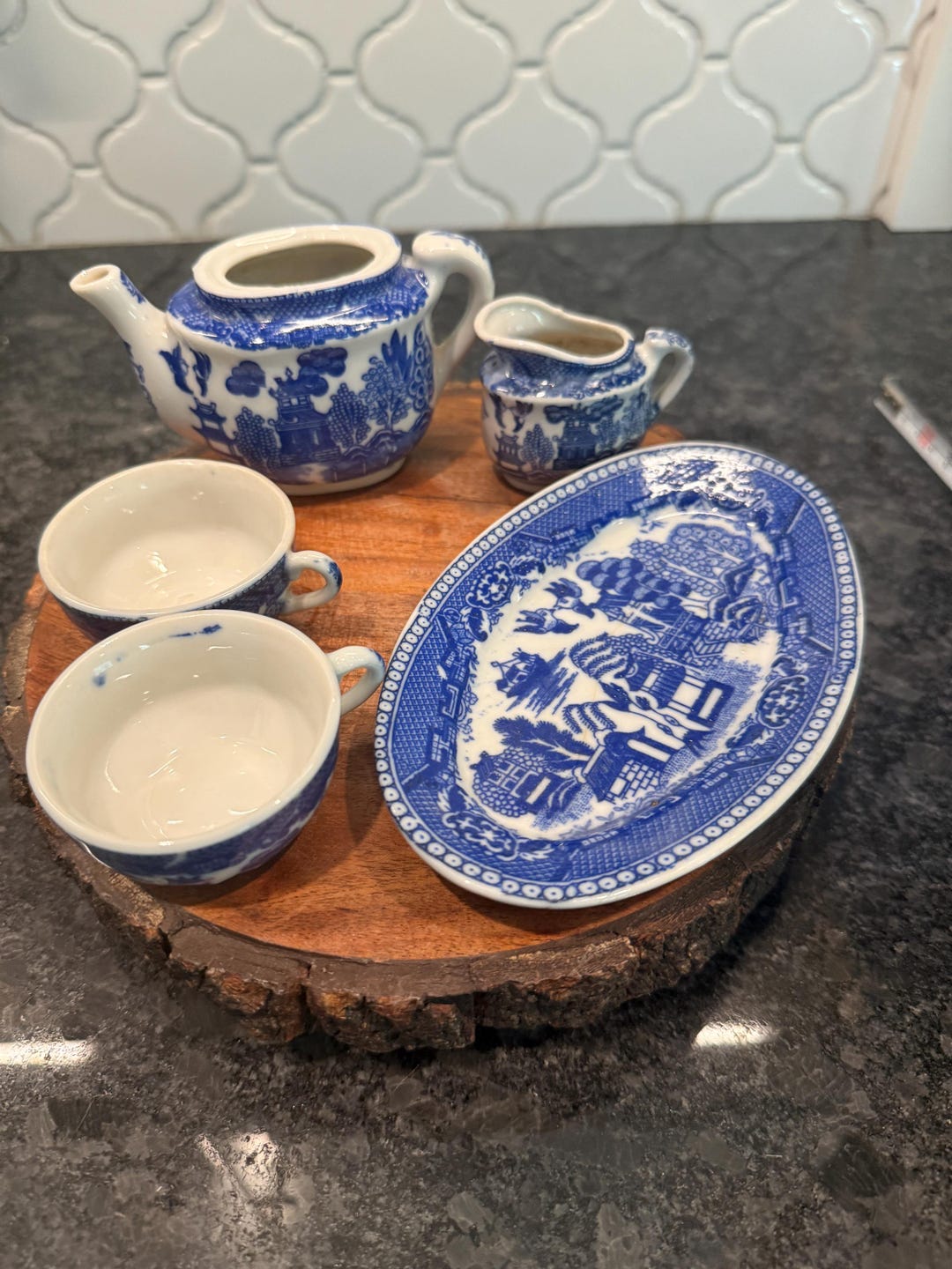 Vintage Blue Willow Mini Tea Set, 5pc Asian Flair Child's Playware - Etsy