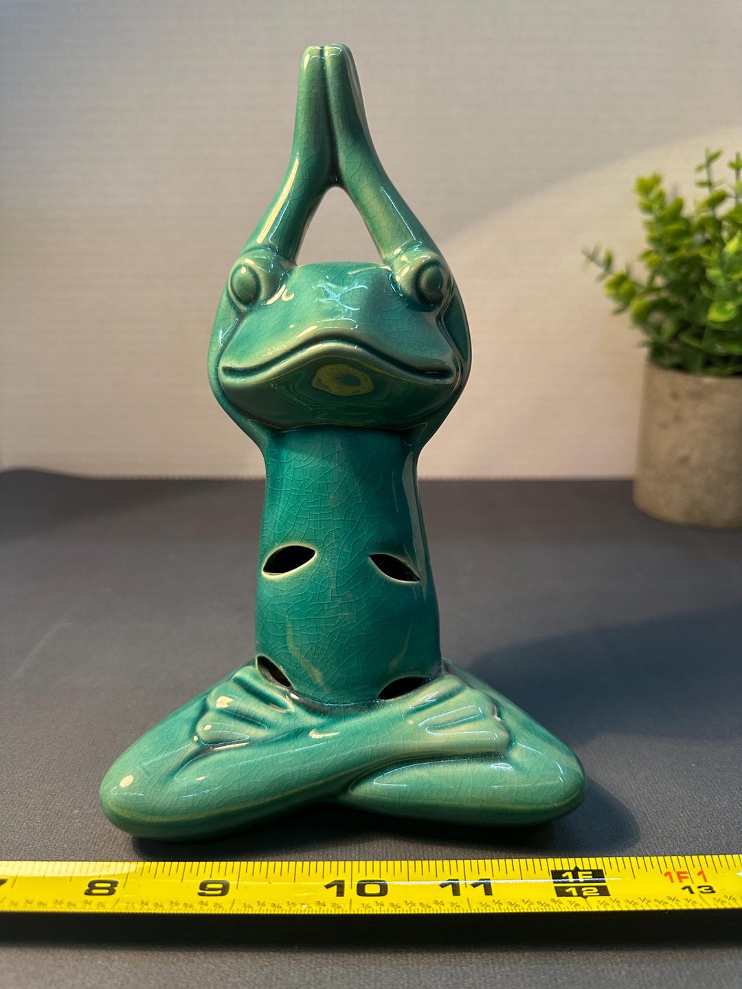 Ceramic Zen Meditating Frog, Yoga, Sitting Frog Statue, Home or Garden ...