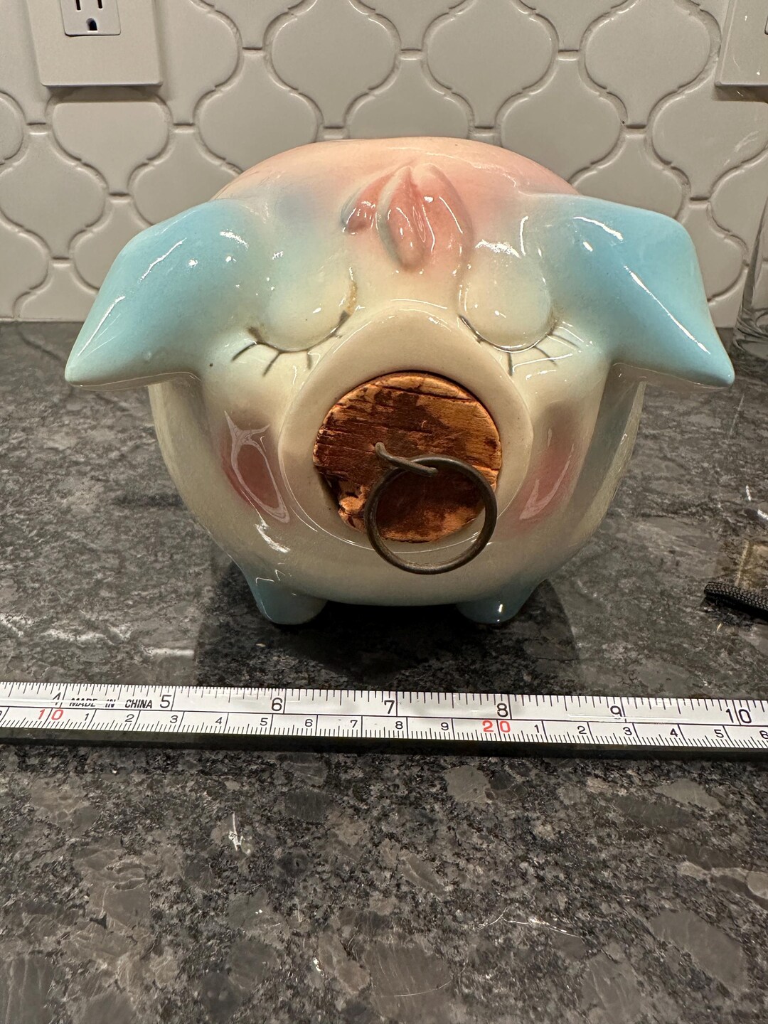 Vintage Hull Pottery 1957 Corky Pig Ceramic Piggy Bank - Vintage Piggy ...