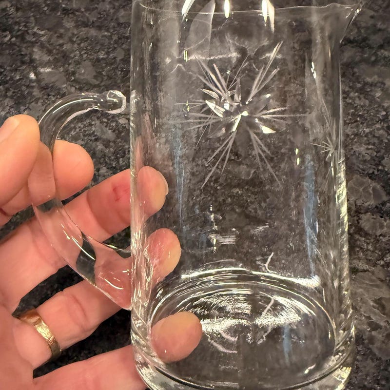 Etched Fostoria Pitcher - Etsy