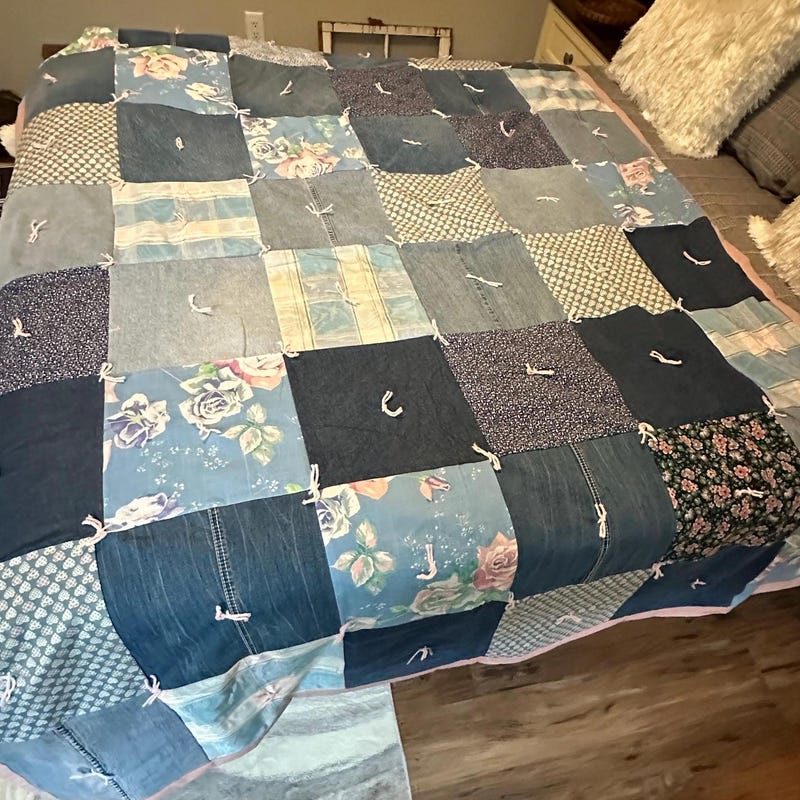 Blue Jean Quilt - Etsy