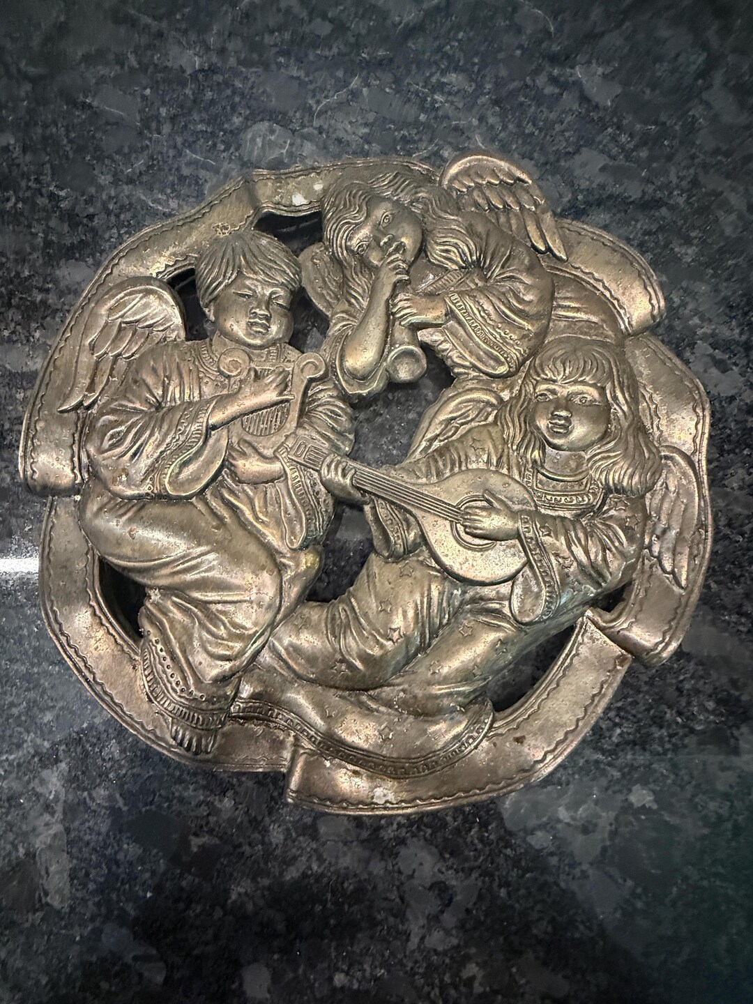 Vintage Silverplated Godinger Cherub Angels Christmas Holiday Large ...