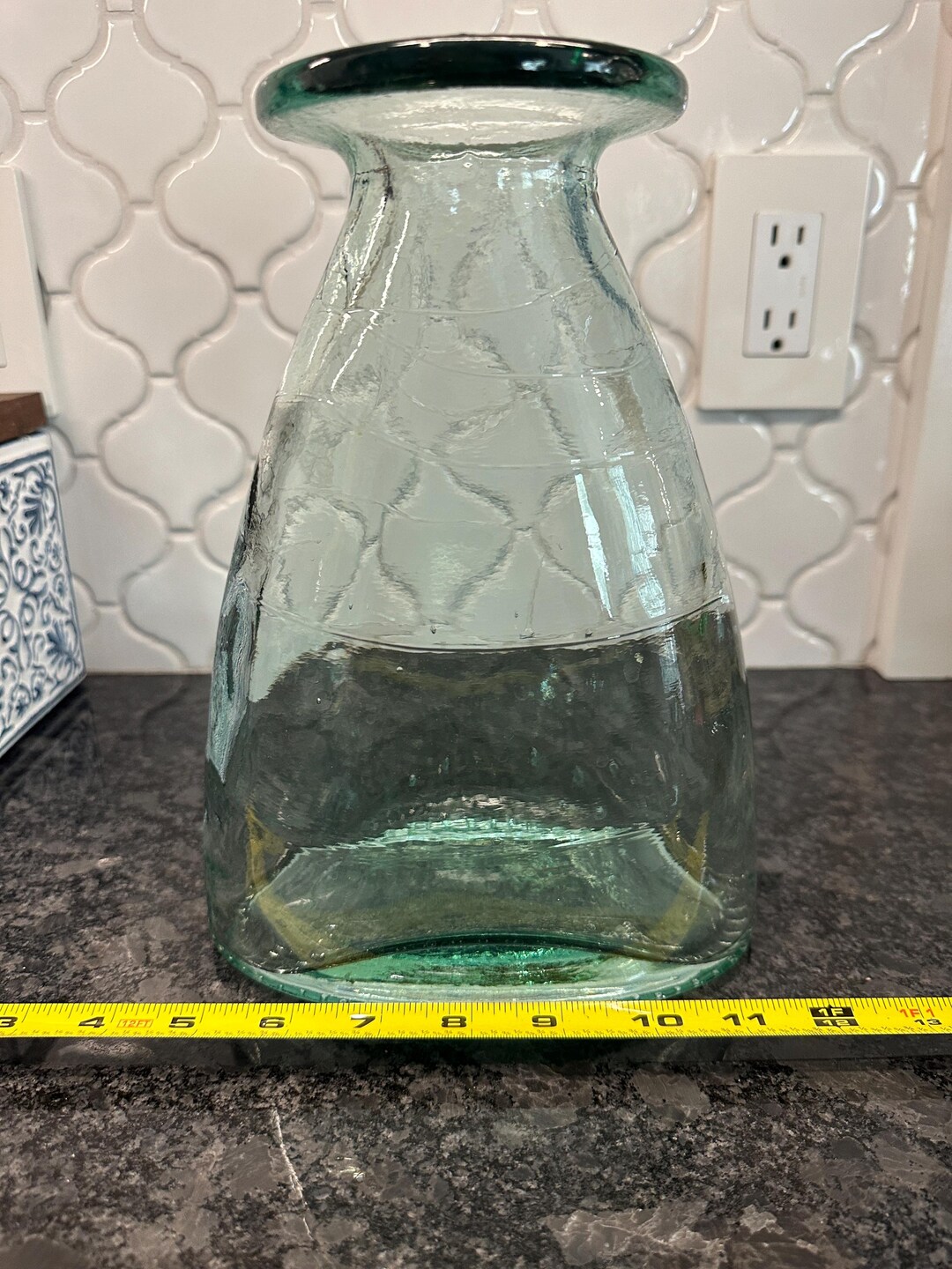 Vintage Artisan Extra Thick Glass Vessel, Posy Vase, Serving Carafe ...