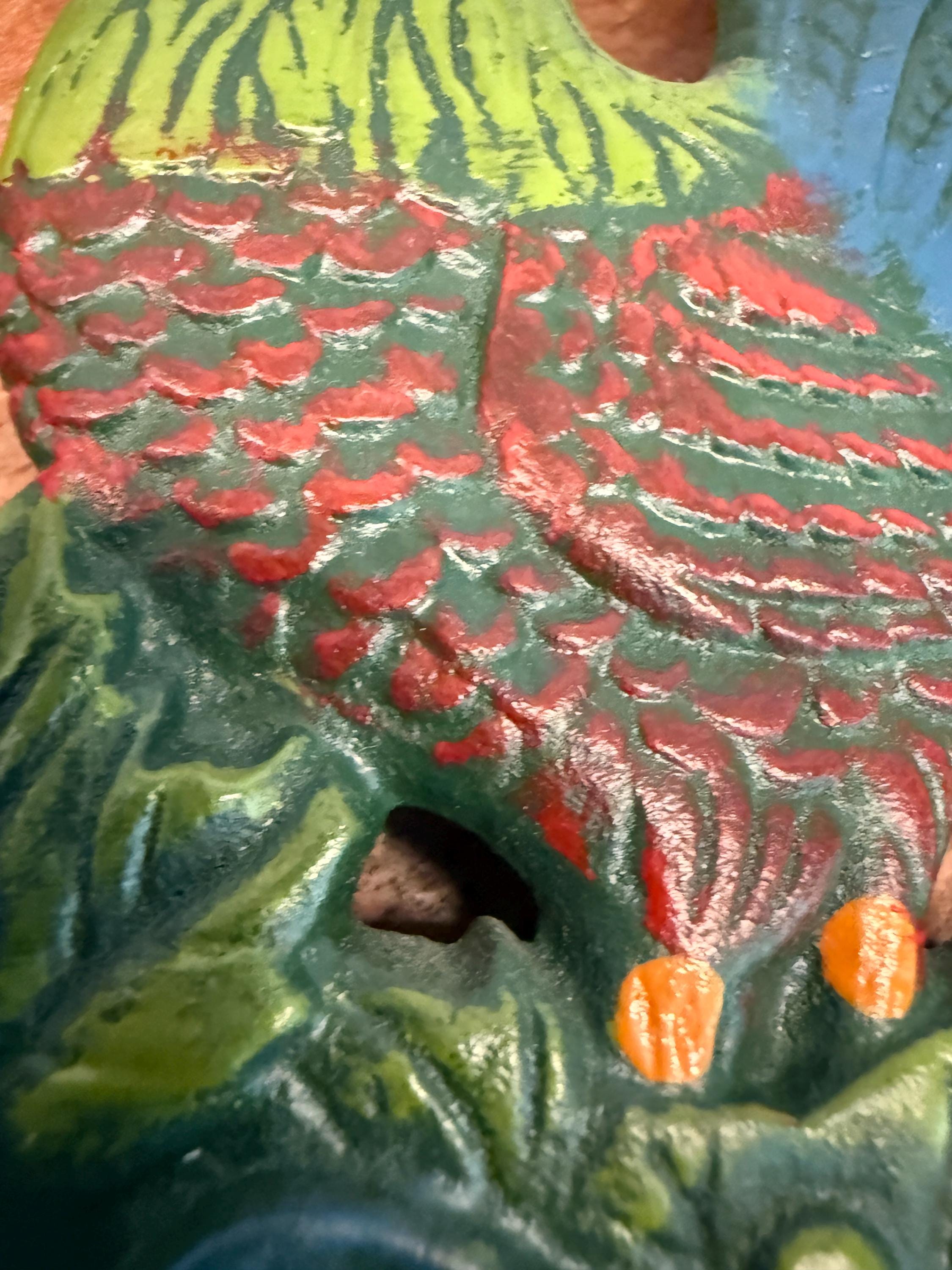 Vintage Cast Iron Hand-painted Rooster Trivet or Wall Hanging W/rubber ...