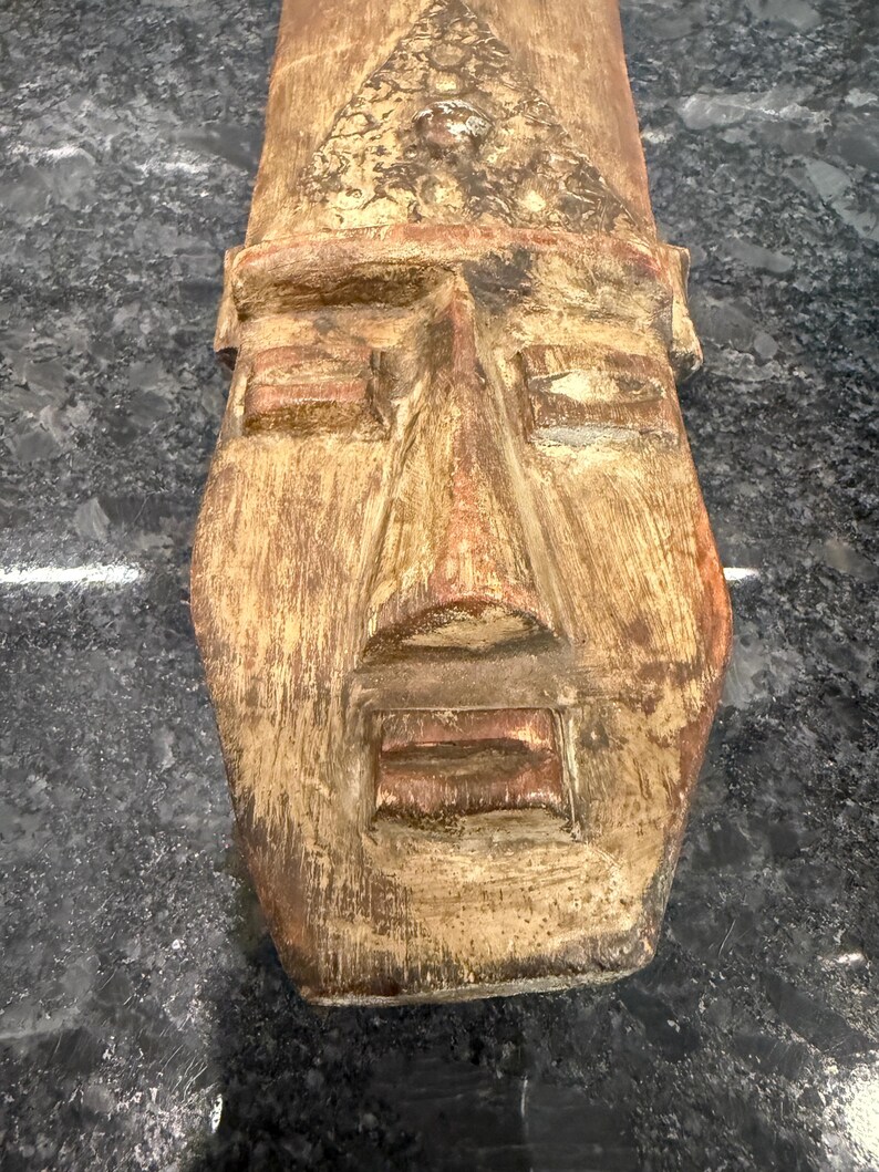 Vintage Ghanaian African Ashanti Hand Carved Wooden Mask W/ Intricate ...