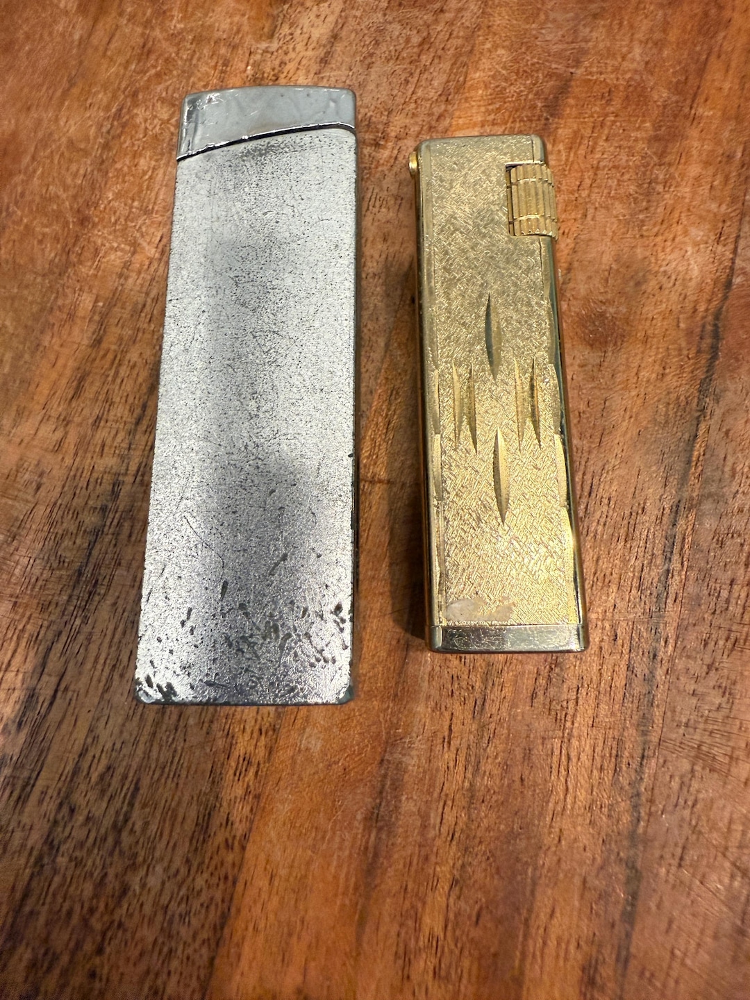 Vintage Set of 2 Lighters - Sunex Gold Tone and Silver Tone Lighter ...