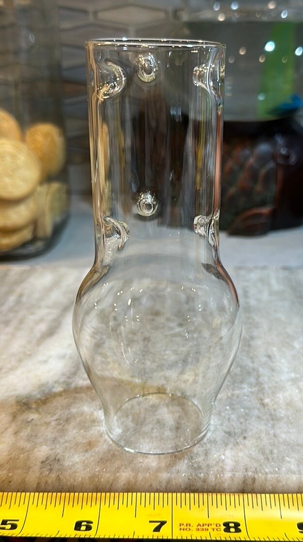 Small Vintage Clear Glass Knobby Oil Lamp Chimney Globe - Etsy