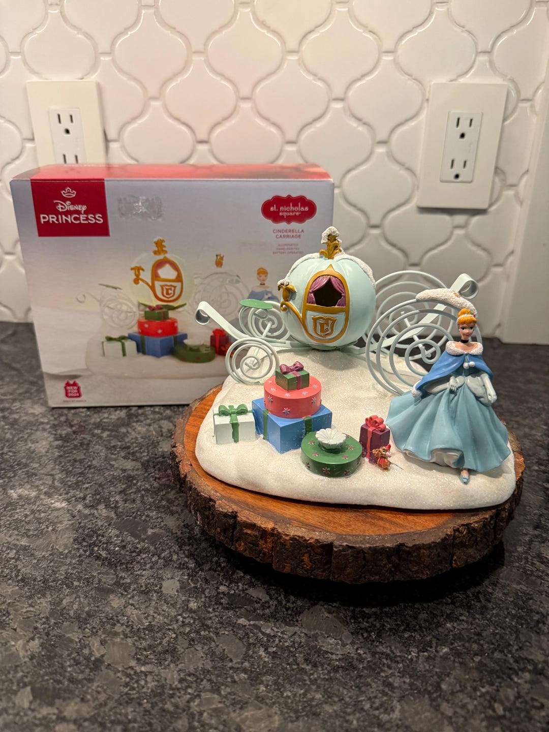 Disney Cinderella Carriage Christmas Village Table Decor - St. Nicholas ...