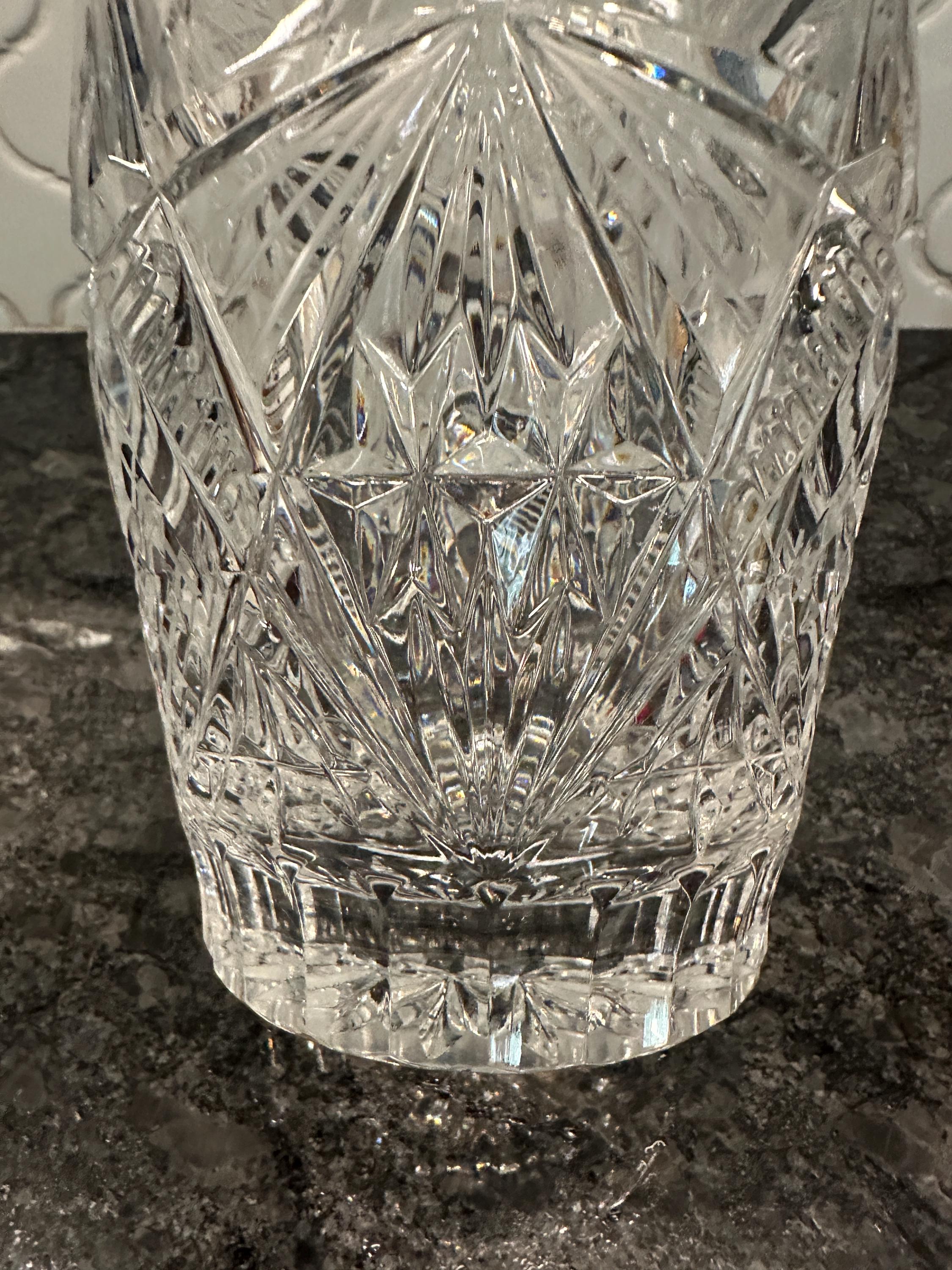 Vintage Heavy Lead Cut Crystal Vase 8.5”T and 5”W - Sawtooth Pinwheel ...