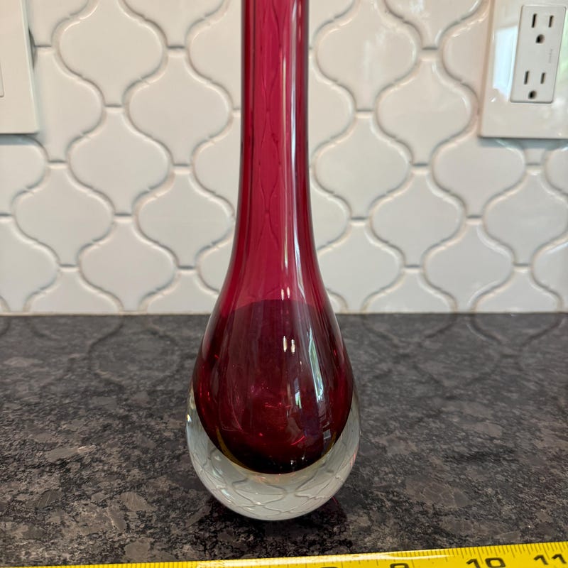 Cranberry Red Murano Vase - Etsy
