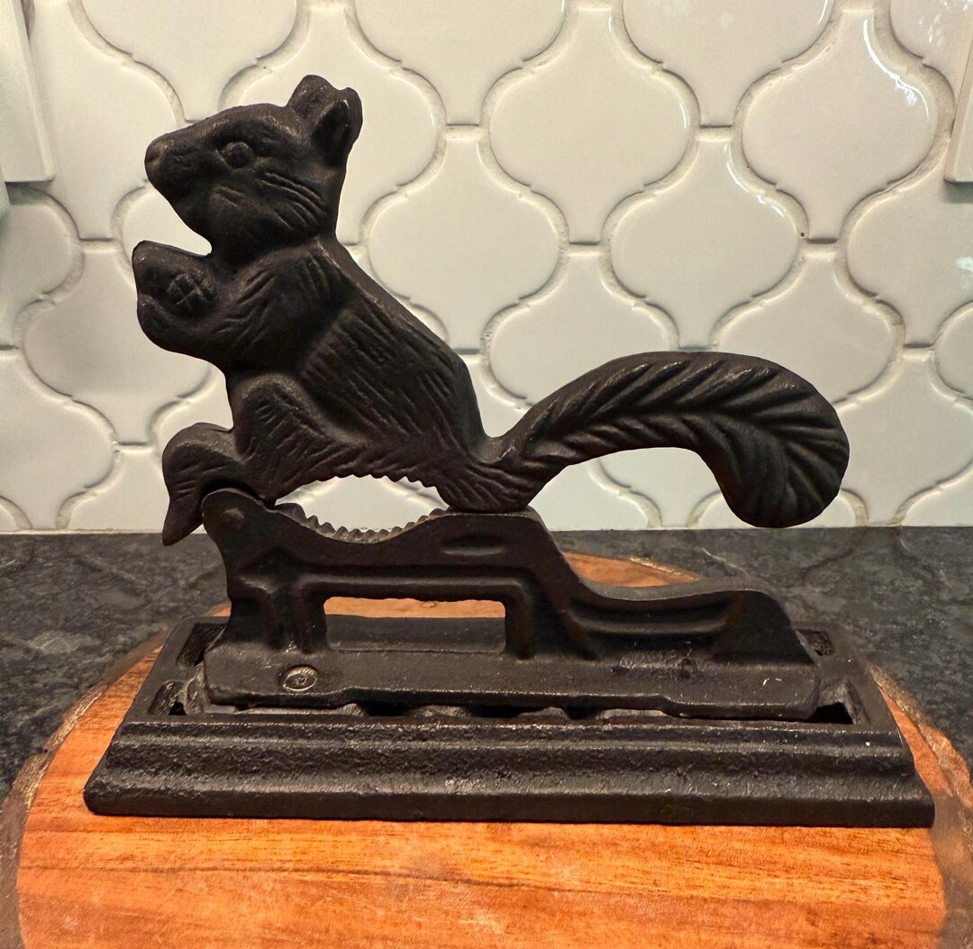Vintage Cast Iron Squirrel Nut Cracker - Ornate Base - Table Top - Etsy