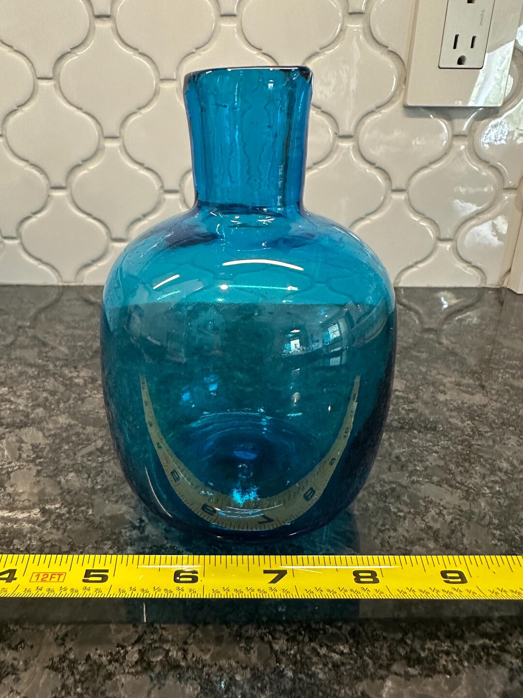 Vintage Blenko Blue Turquoise Vessel Vase 6424 Model Pontil - Etsy