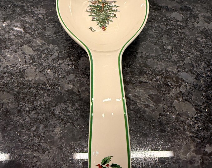 Vintage Spode Large Spoon Rest Christmas Tree Collection Santa Holiday ...