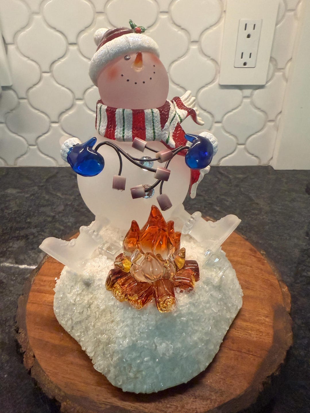 Vintage Jcpenney Home Collection Lighted Illuminated Roly Poly Snowman ...