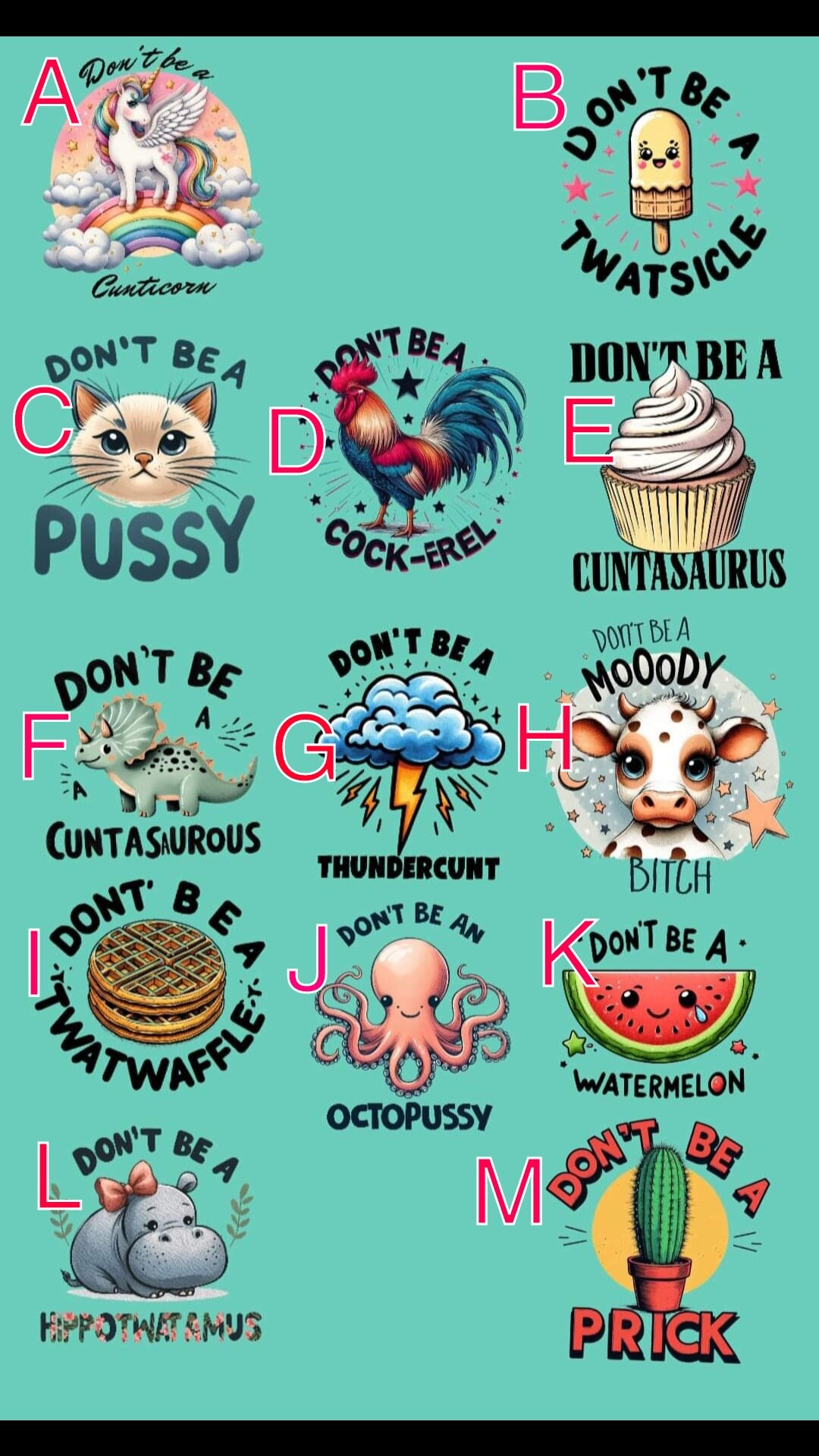 Don't Be A... Stickers or Magnets - Etsy