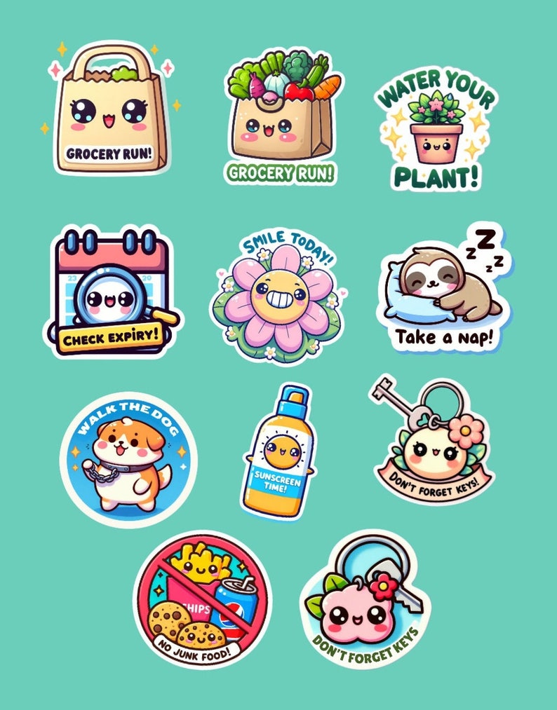 Cute Reminders Sticker Pack - Etsy