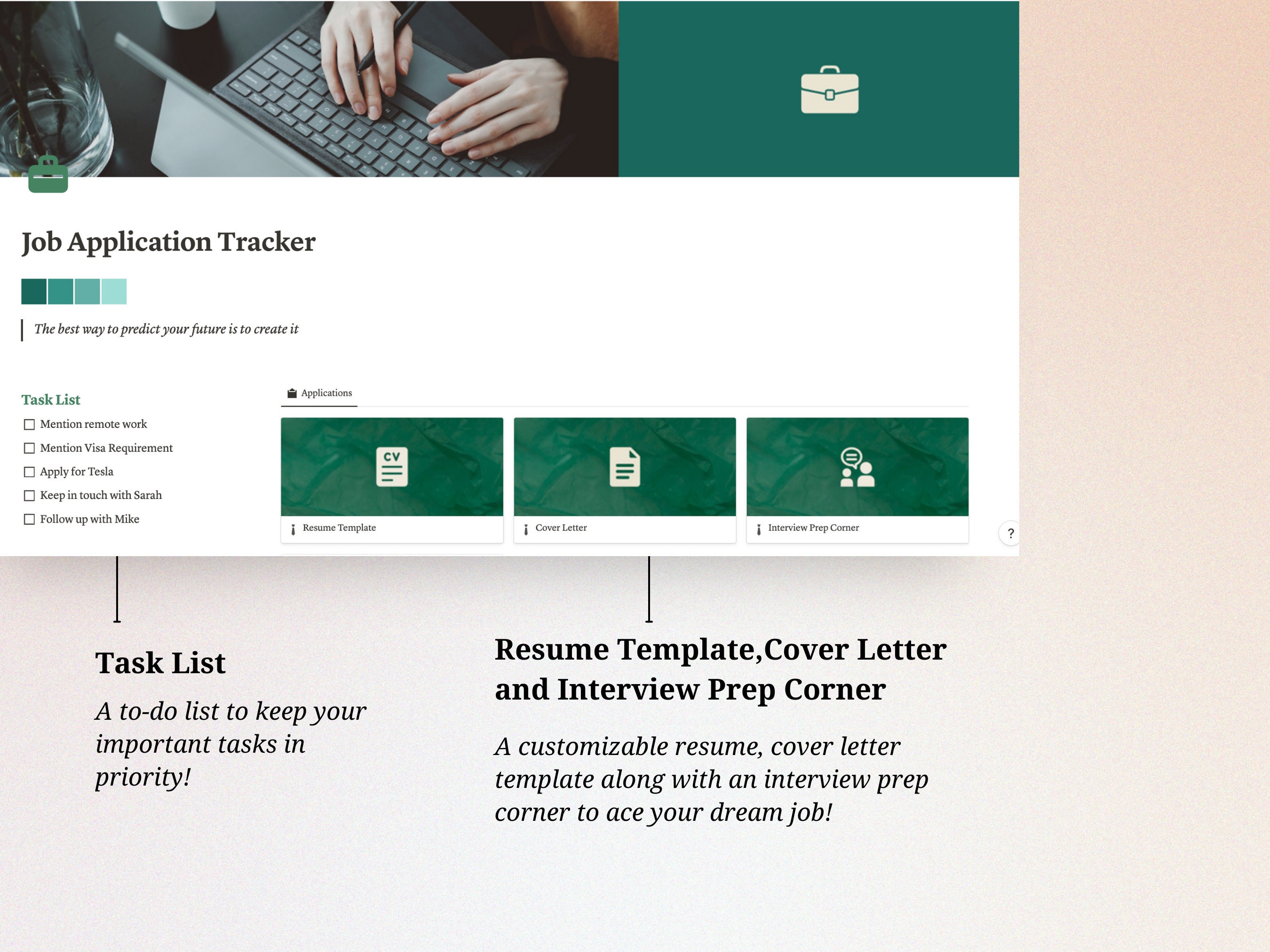 Notion Job Tracker Template: Resume Template, Cover Letter, Interview ...