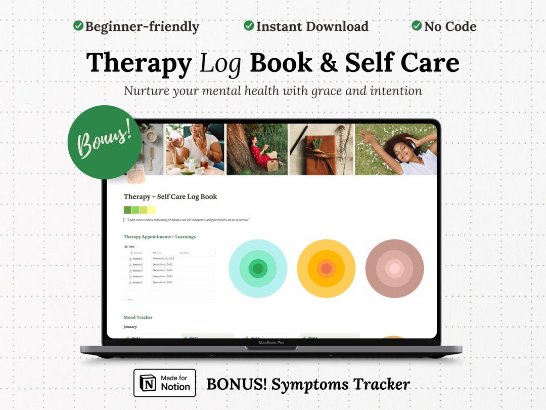 Therapy Notion Aesthetic Template Therapy Healing Notes Self Care ...
