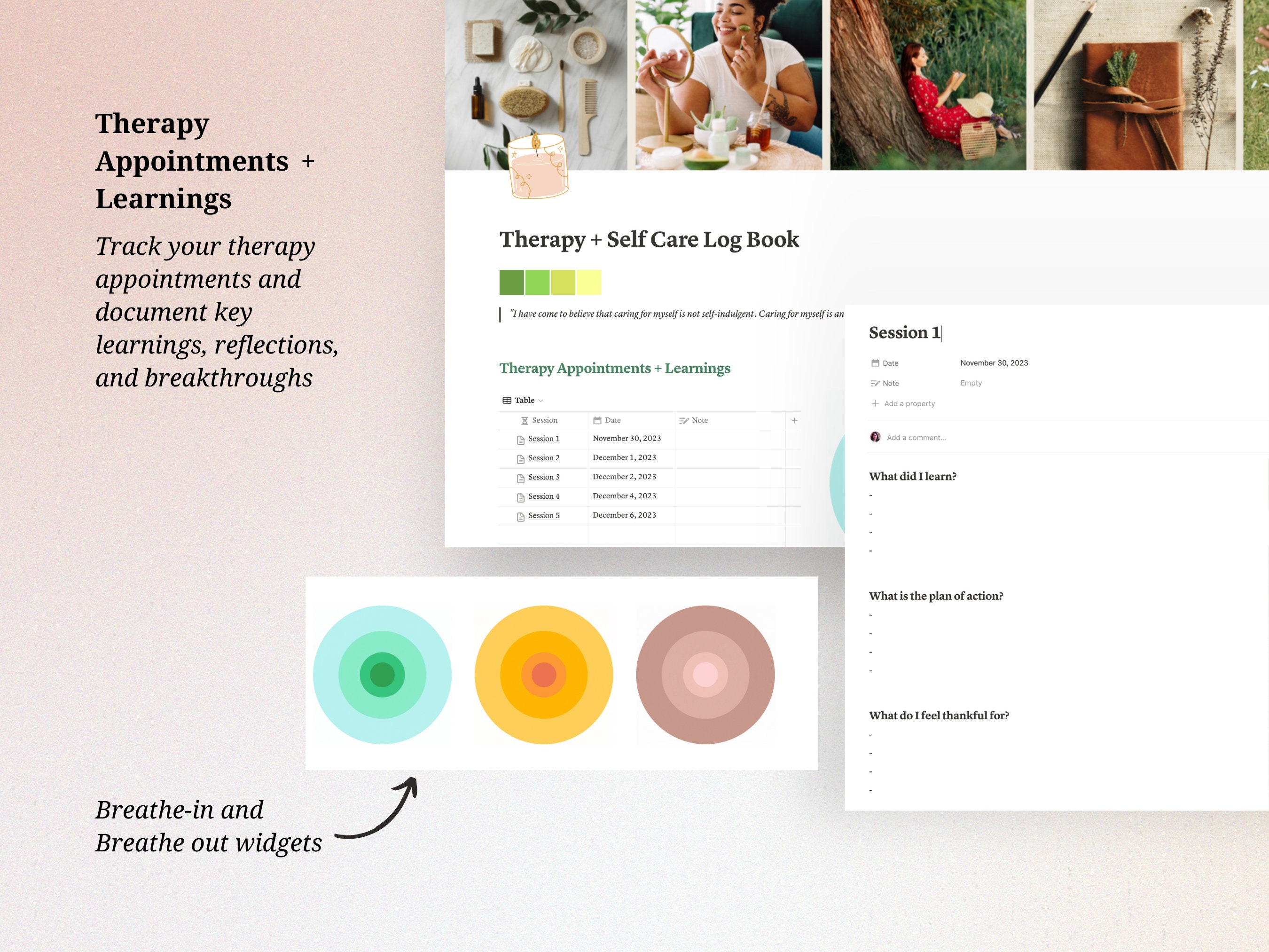 Therapy Notion Aesthetic Template Therapy Healing Notes Self Care ...