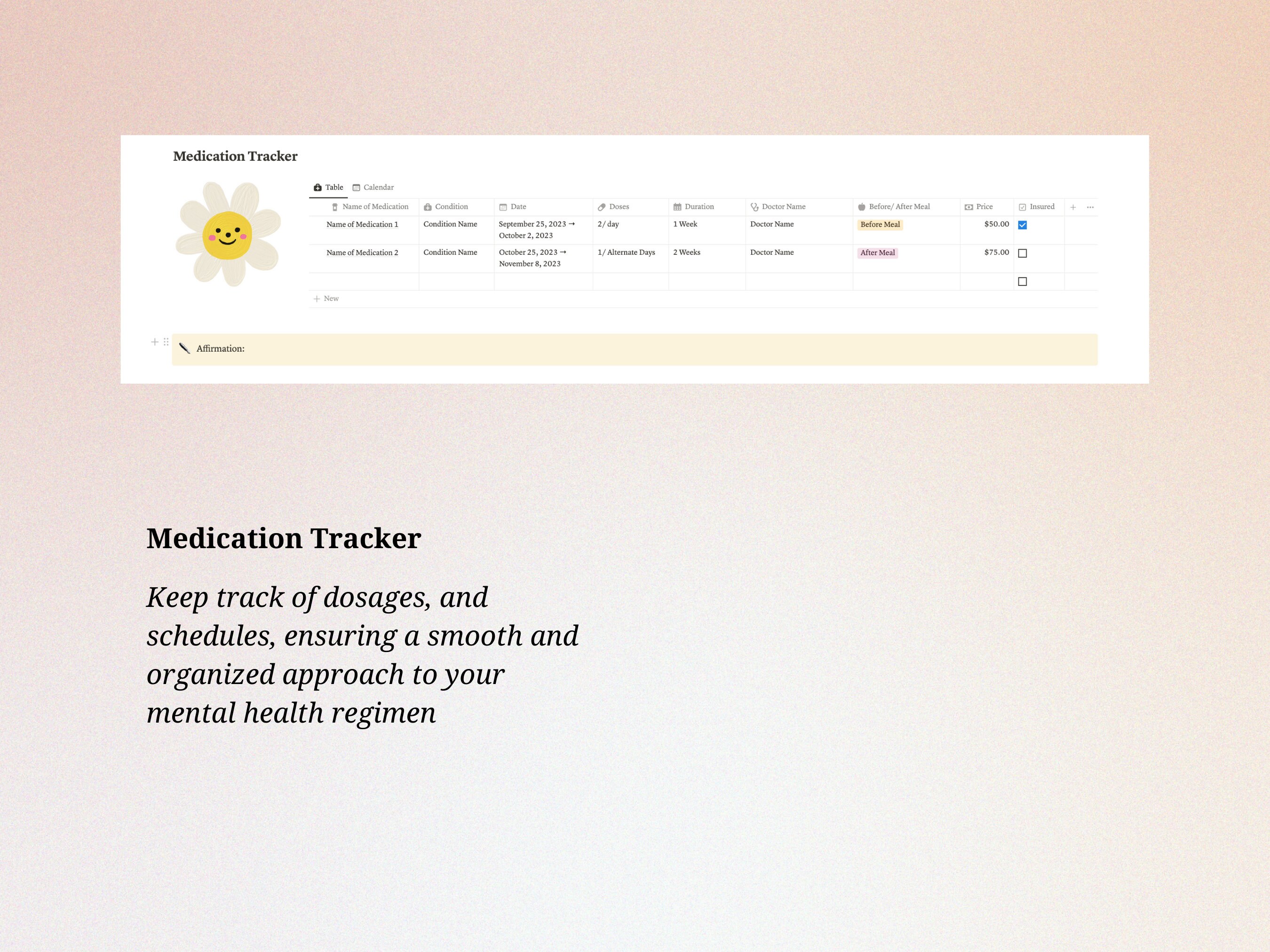 Therapy Log Book Self Care Planner Aesthetic Notion Template Mood ...
